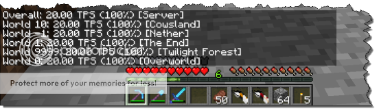 /tps command for non-bukkit 1.3.2 server? - Mods Discussion - Minecraft Mods - Mapping and ...